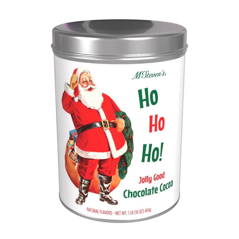 Vintage Santa Ho Ho Ho! Jolly Good Choc. Cocoa (16oz Tins)